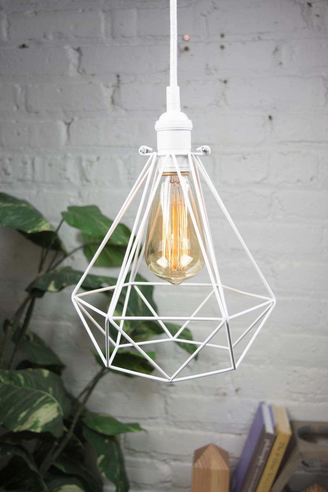 Diamond Cage Pendant Any Color Custom Pendant Lamp Modern Industrial ...