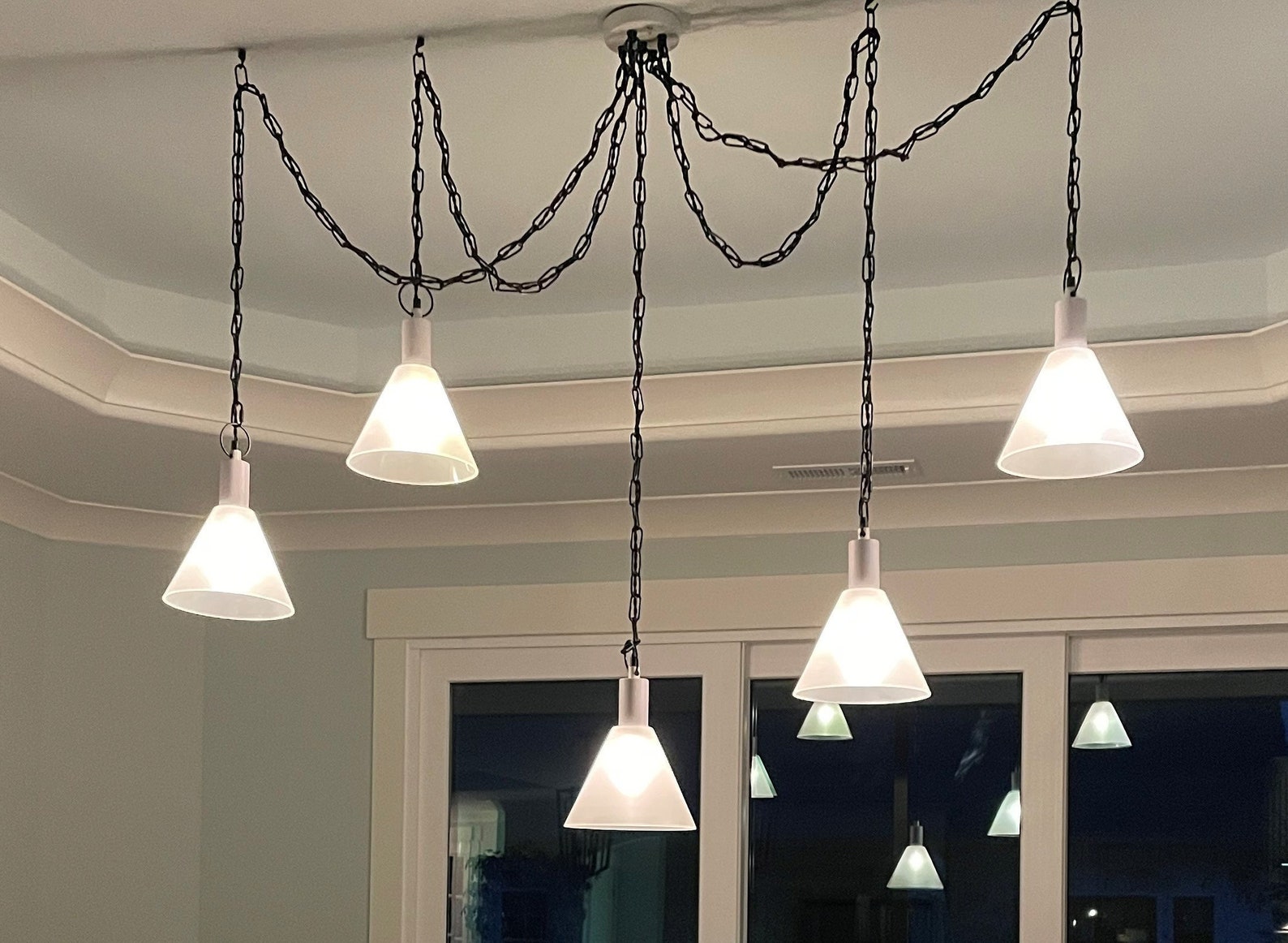 Chain Swag Chandelier With Glass Shades - Etsy