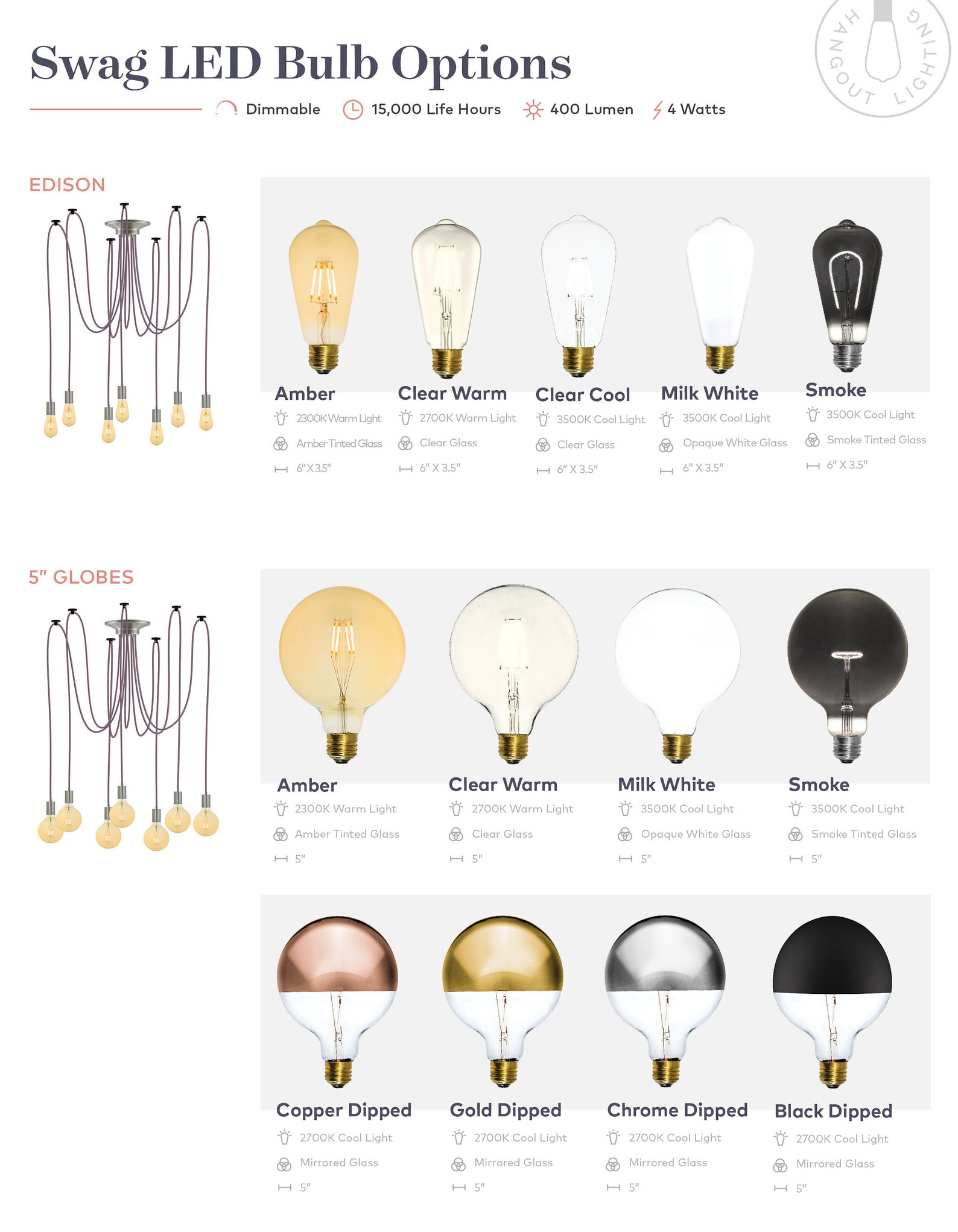 LED Specialty Bulbs Commercial Lighting 19 Pendant Swag Chandelier ...