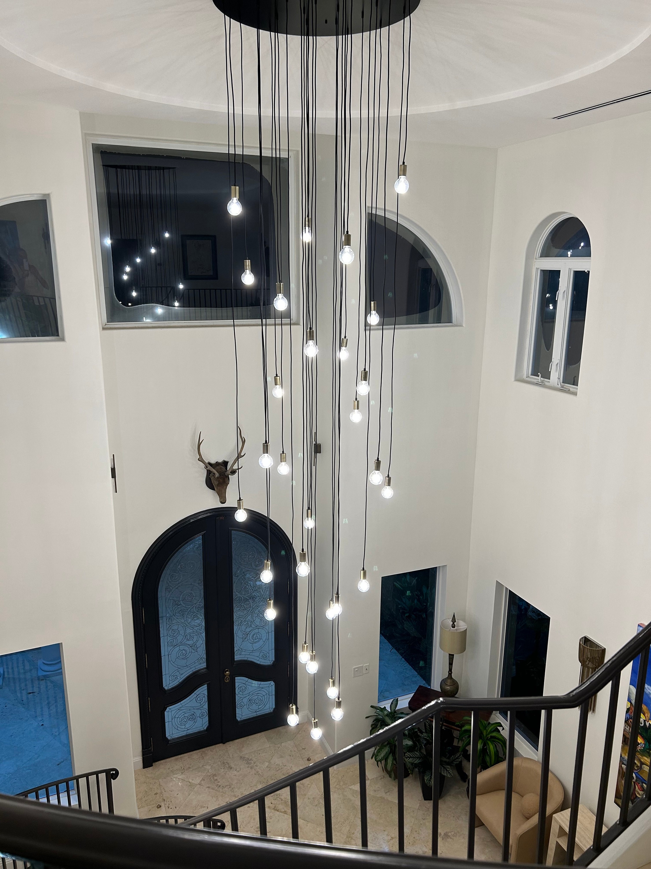 Custom Foyer Chandelier - Staircase Chandelier - Cascading Chandelier ...