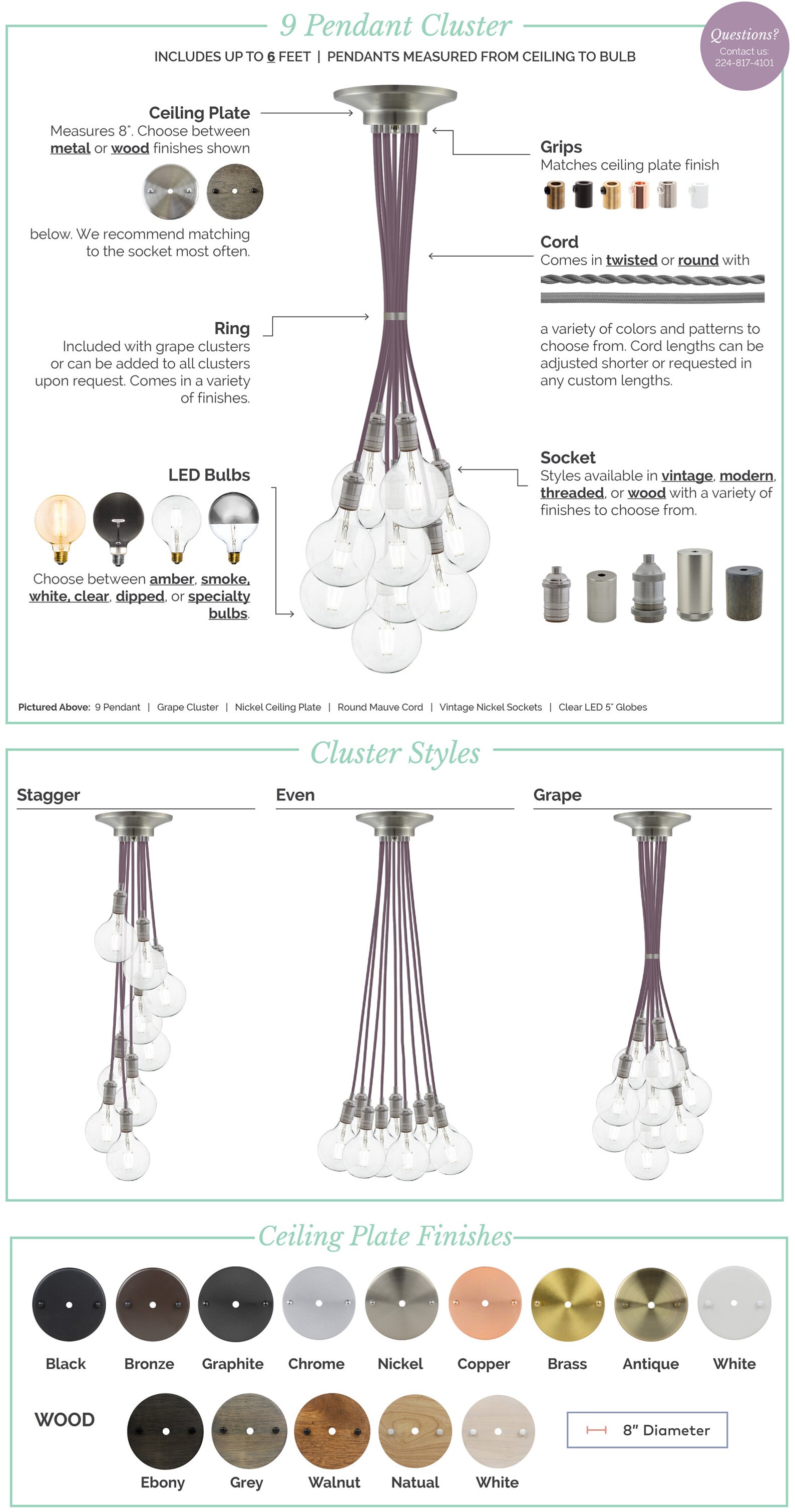 Copper Custom Cluster Pendant Light Ceiling Fixture LED Globes | Etsy