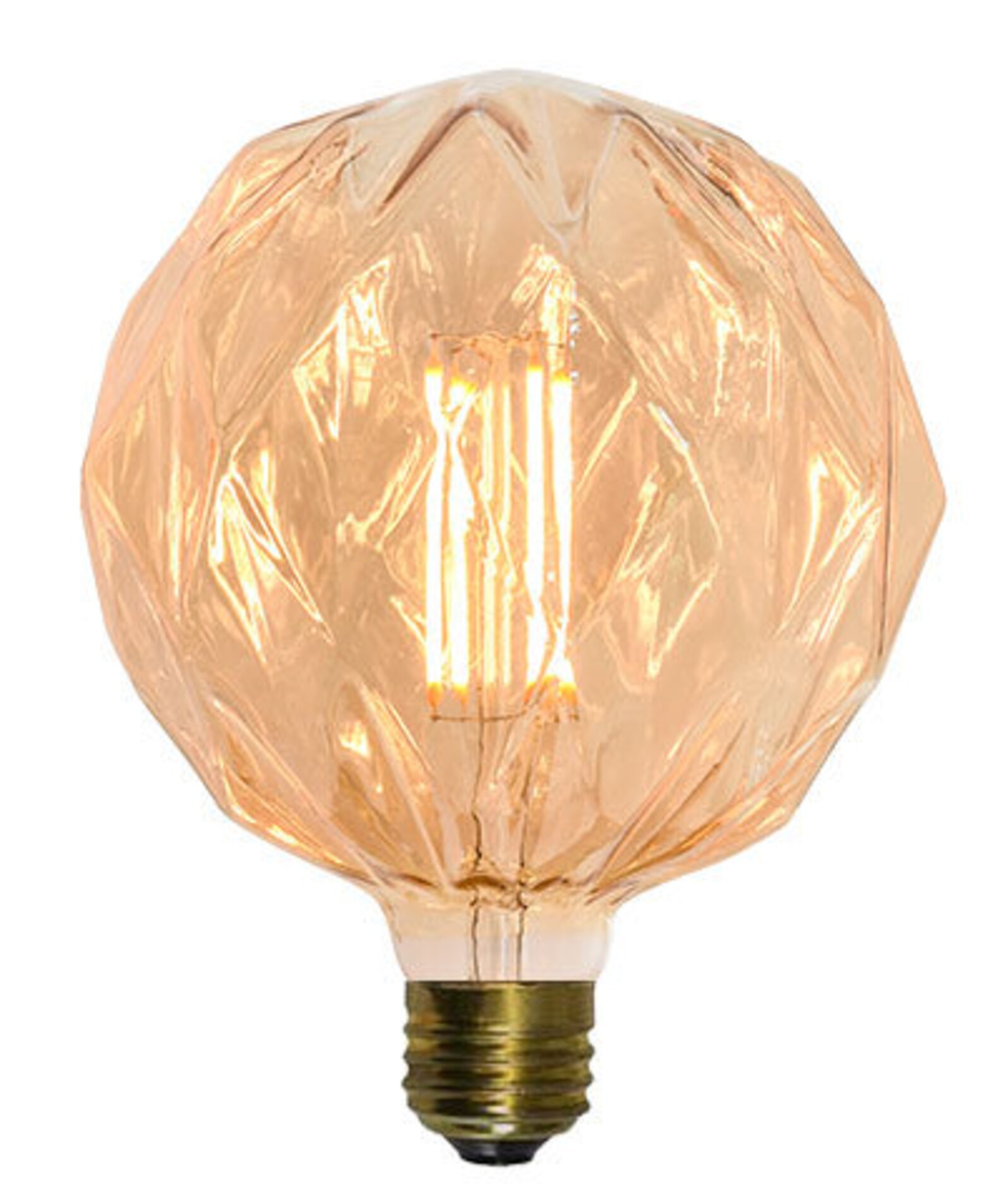 Diamond LED Bulbs! Geometric Glass Globe - XL Oversized Bulbs - Metal ...