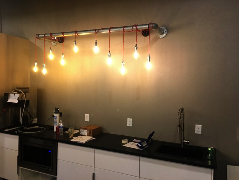 9 Pendant Light Pipe Wrap Chandelier Rustic Living Room Lighting - Etsy
