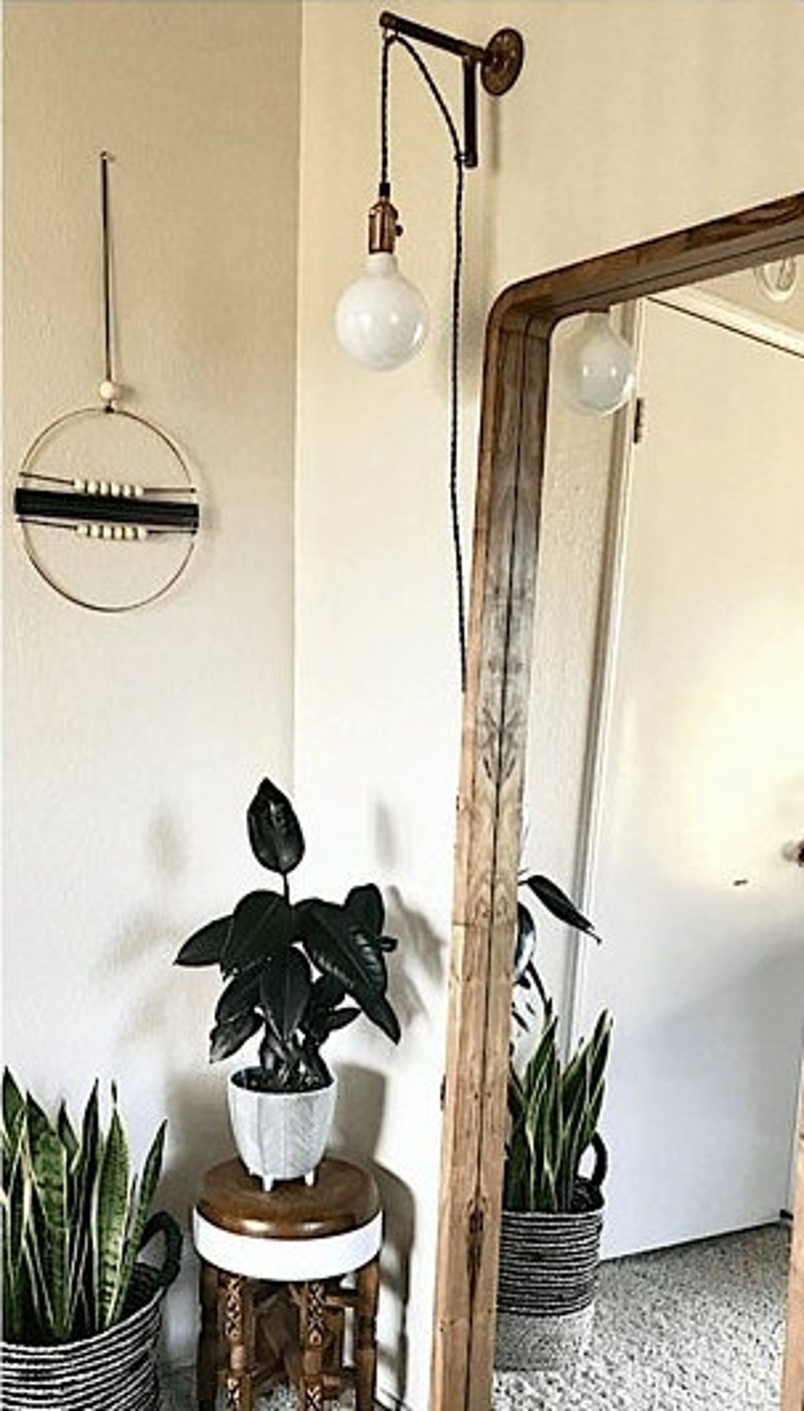 Custom Wall Sconce Modern Wood Industrial Pipe Brass Copper Black White ...