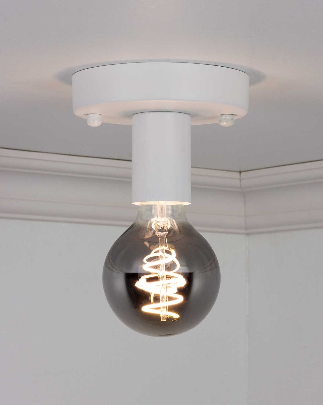 Contemporary Smoke LED Ceiling Light - Simple White Flush Mount ...