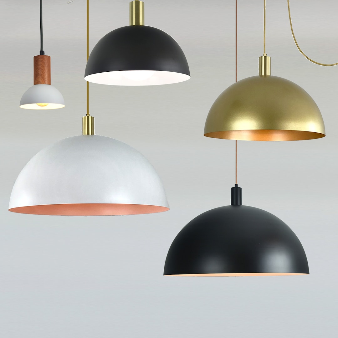 XL Dome 24" 18" or 12". Industrial Modern Shade Pendant Light - LED ...