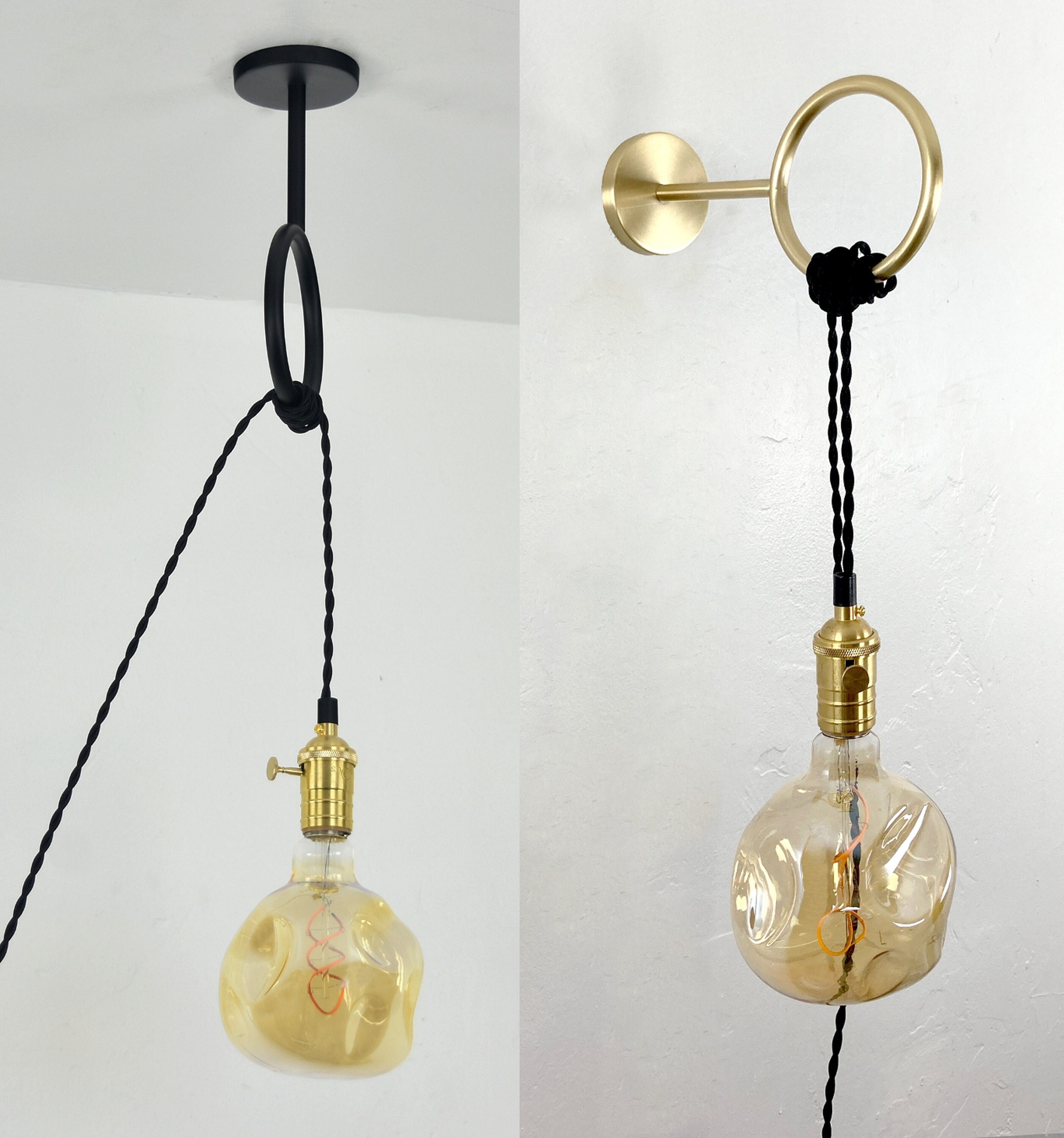 Large Loop Hook 5 X 9.5 Brass Hook or Black Hook - Etsy