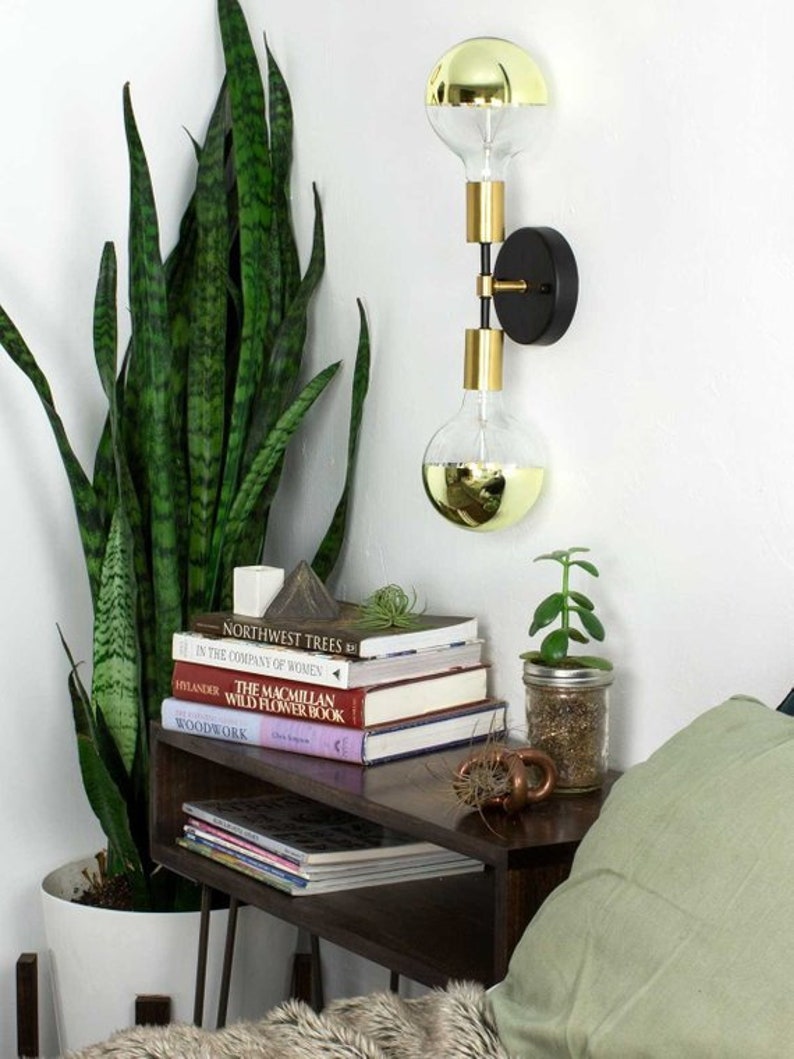 Modern Smoke LED Two Light Wall Lamp Vanity Light Fixture | Etsy