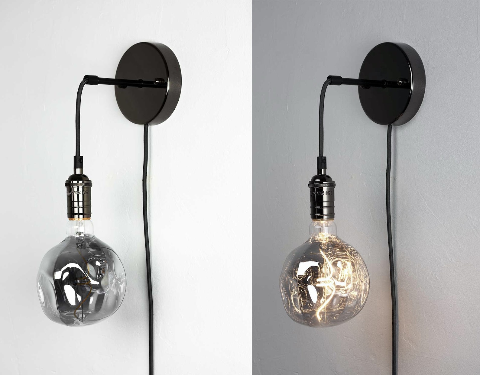 Smoke LED Plug in Adjustable Wall Sconce Custom Finish | Etsy