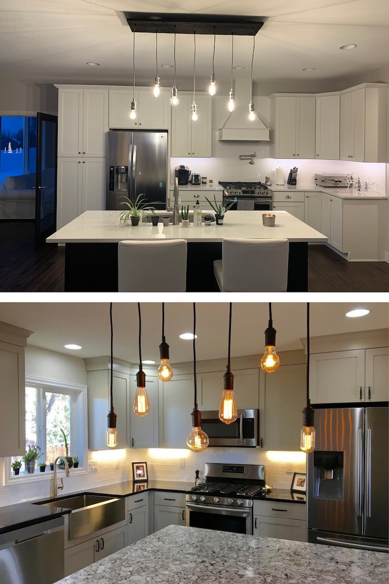 Wood Chandelier Reclaimed Dining Chandelier 7 Pendant Lights Antique ...