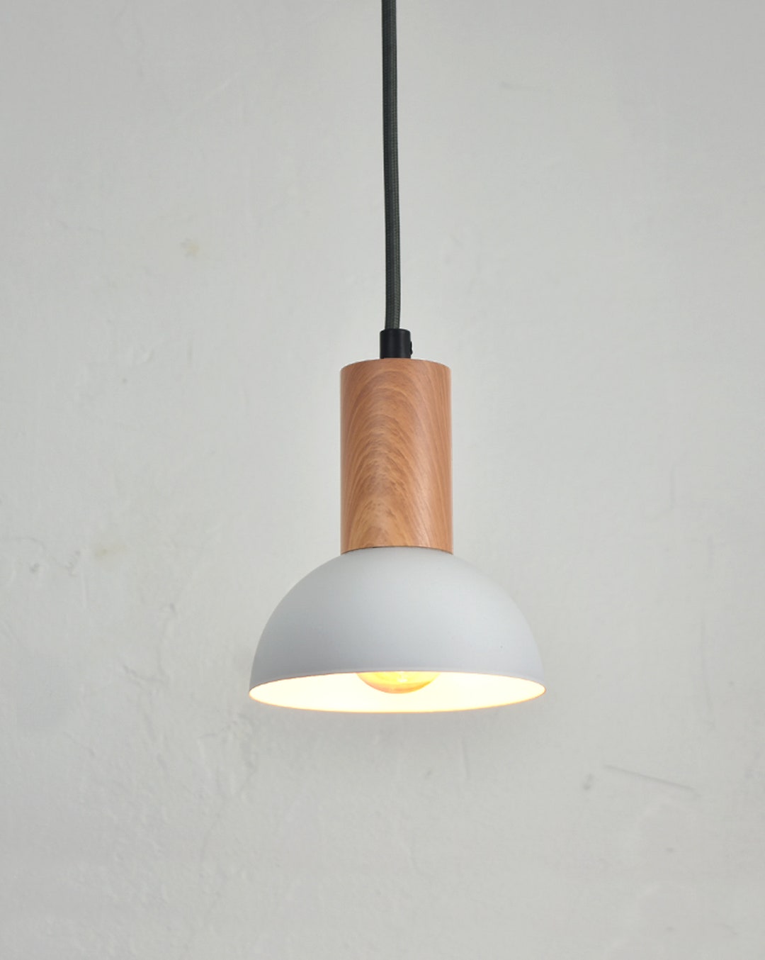NEW Modern Wood Socket - Design Your Own Metal Shade Pendant Light ...