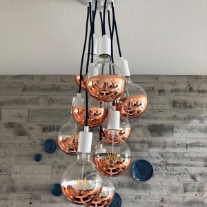 Copper Custom Cluster Pendant Light Ceiling Fixture LED Globes Copper ...