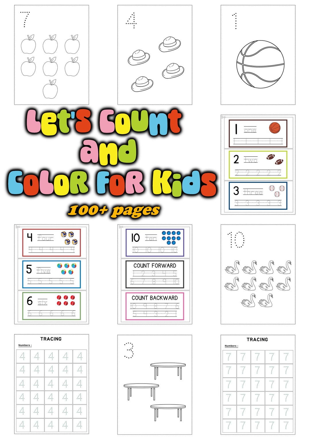 Let's Count and Color for Kids | Fun Educational Activity Book With ...