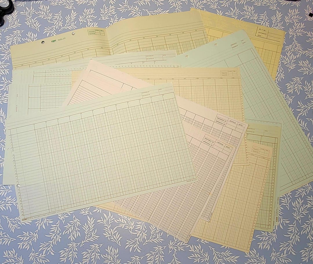 15 Pc Vintage Ledger Paper Assortment (legal Size or Larger) - Etsy