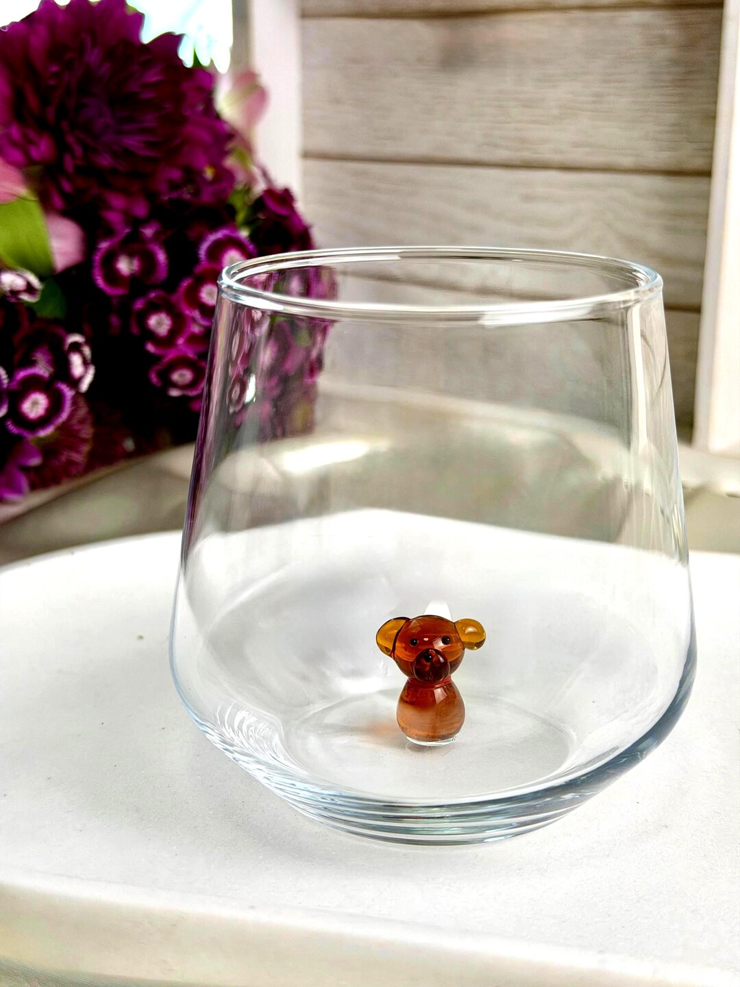 Handmade Murano Dog Figurine Glass - Stemless Wine or Juice Cup - Etsy