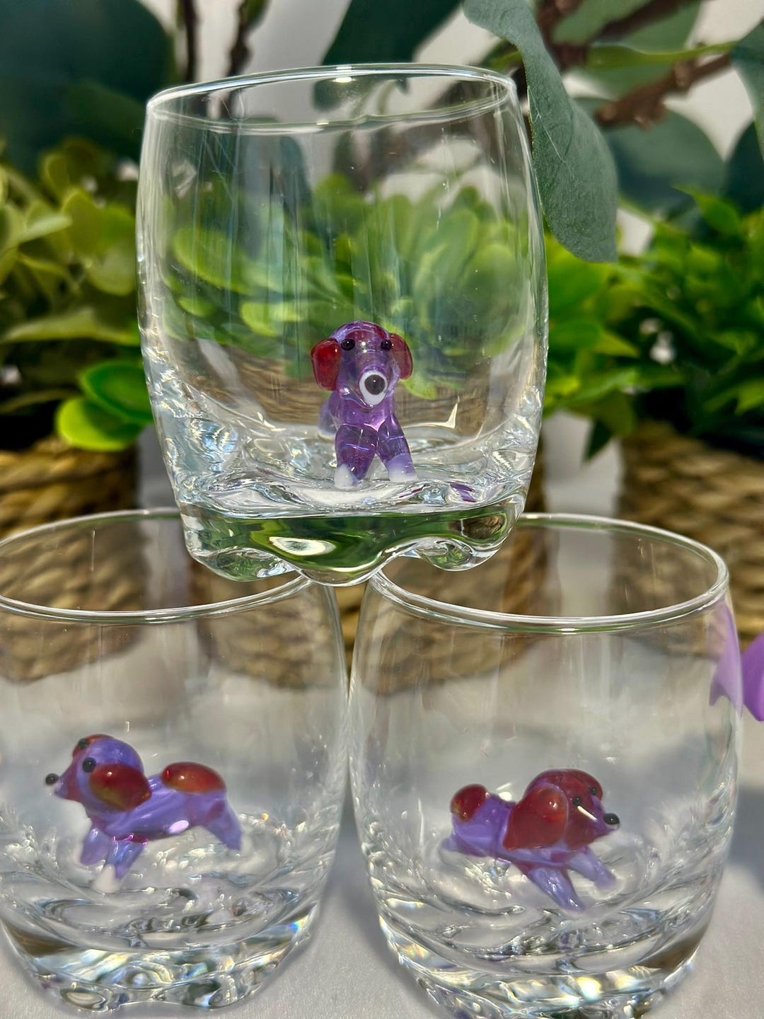 Murano Style 1 Pc, Tiny Cute Dog Shot Glasses Tequila Glasses Gift for ...