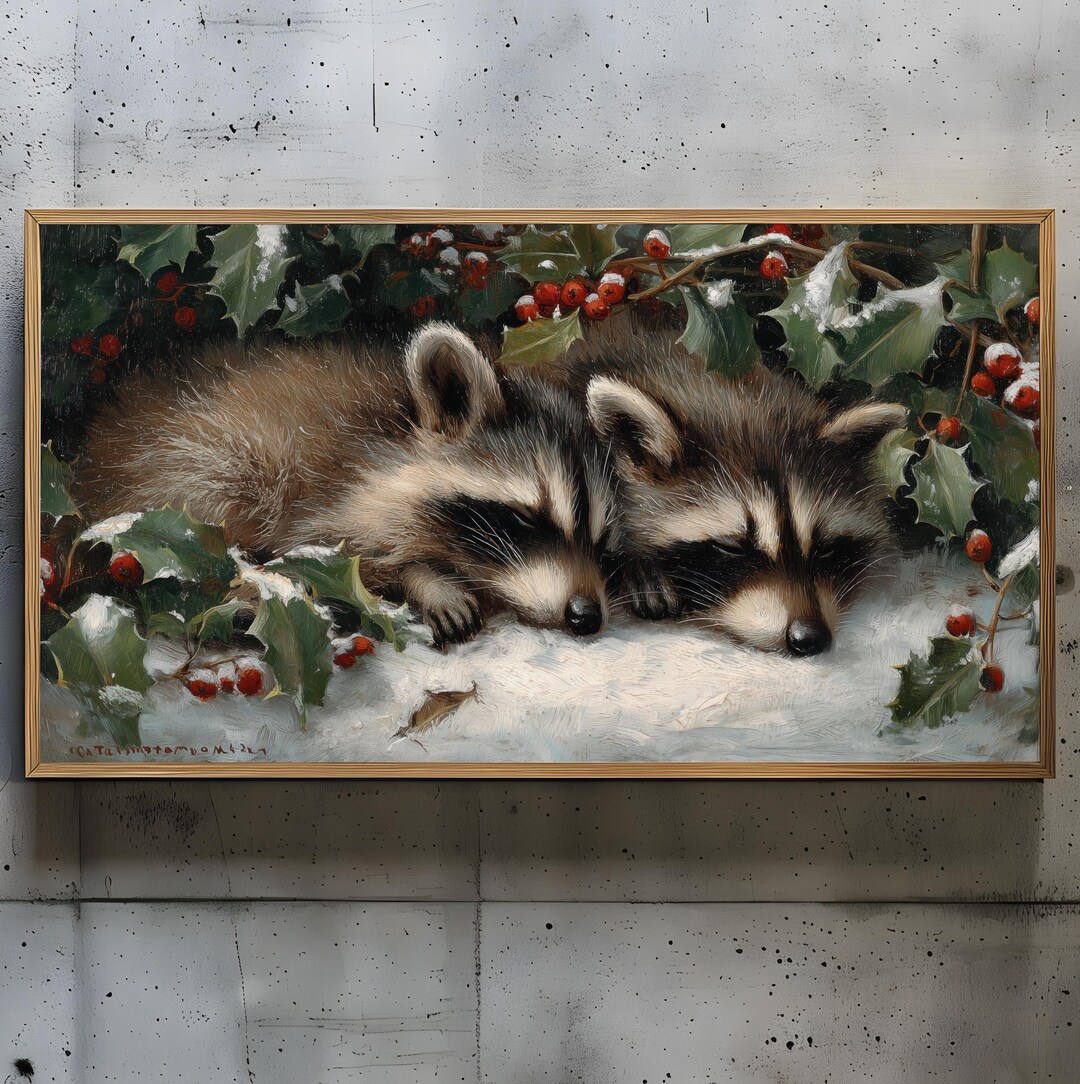 Raccoon Wall Art Instant Printable AND Frame TV Digital Screensaver ...