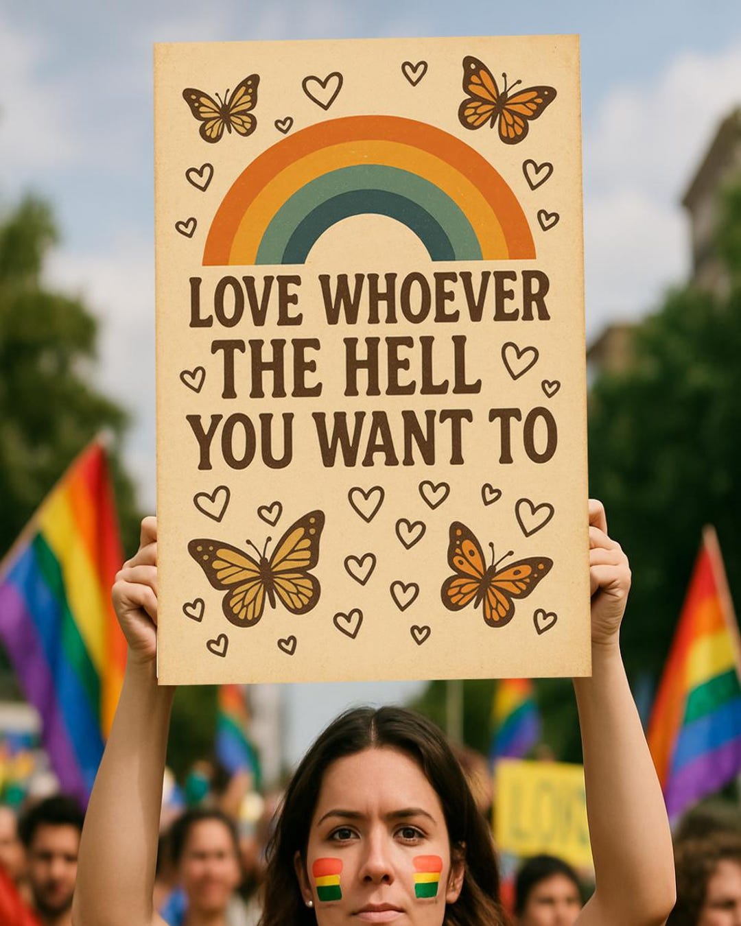 Retro Pride Parade Poster PNG Love Whoever the Hell You Want Vintage ...