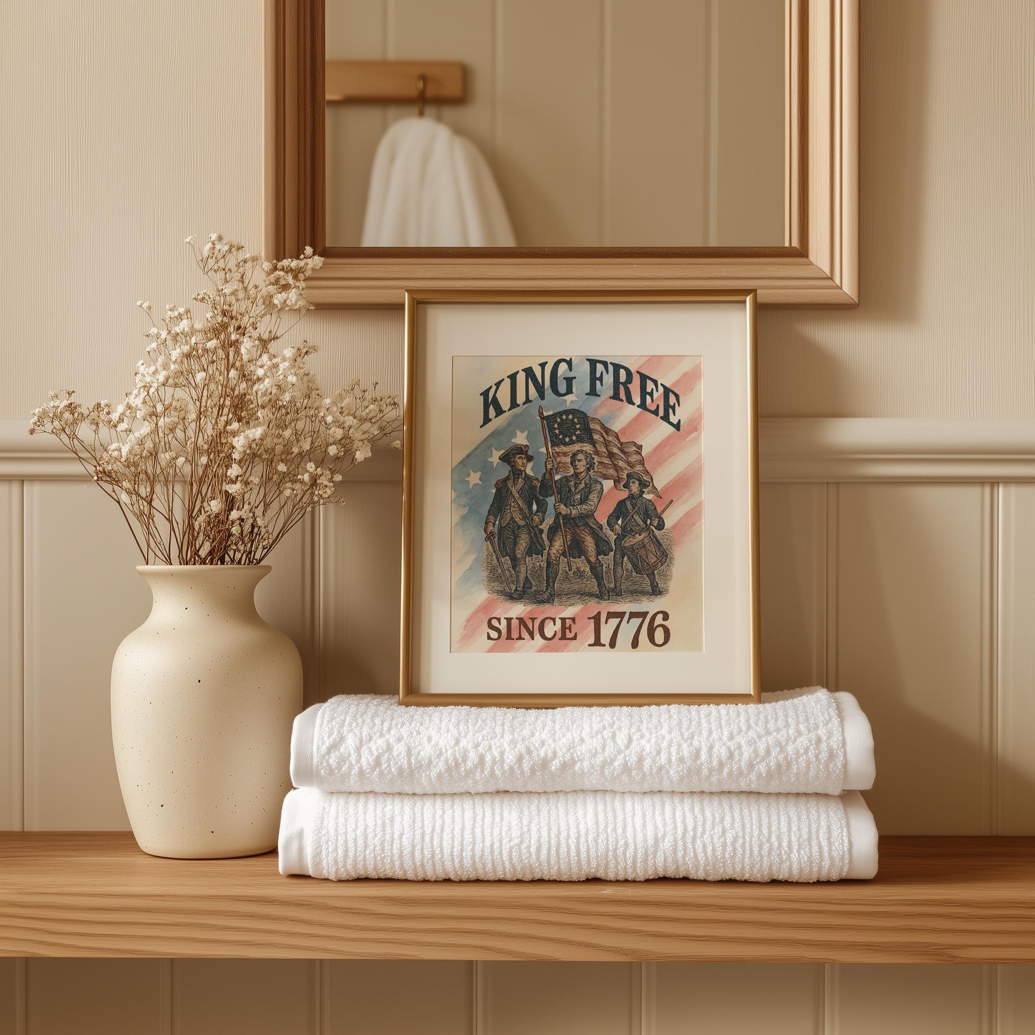 Vintage July 4th King Free USA Patriotic Print PNG Printable Revolution ...