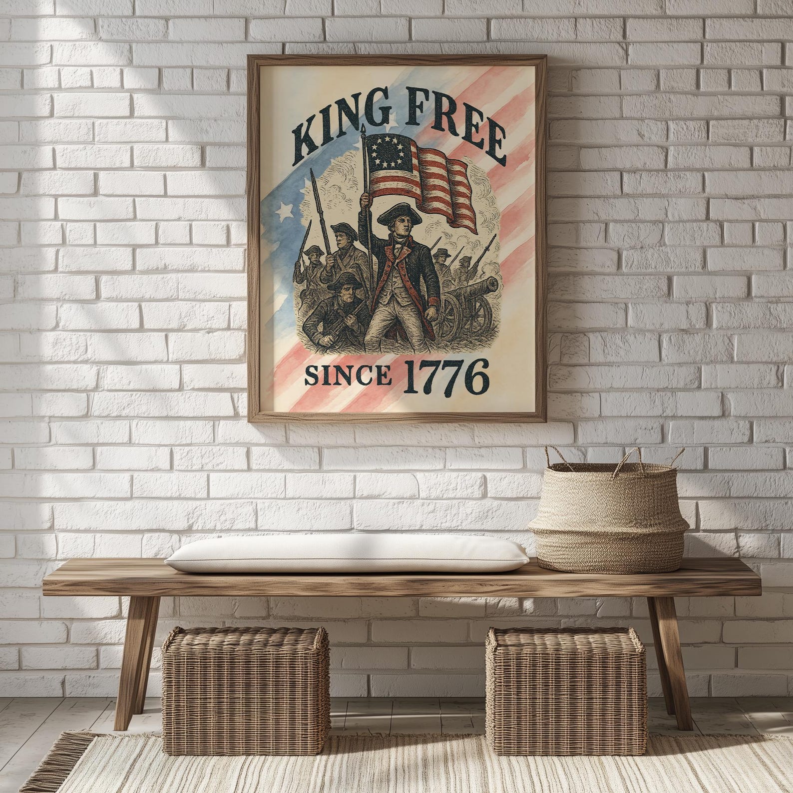 Vintage July 4th American Revolution Art Print Patriotic 1776 Wall ...