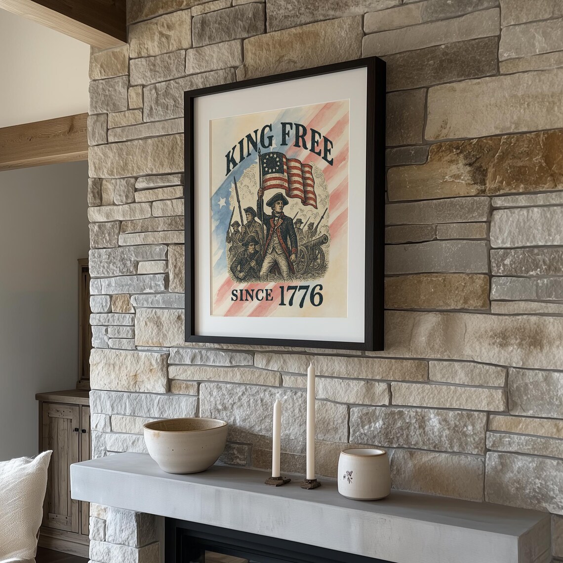 Vintage July 4th American Revolution Art Print Patriotic 1776 Wall ...