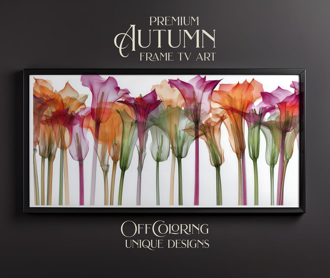 Modern Christmas Calla Lily Floral Wall Art AND Frame TV Art Digital ...
