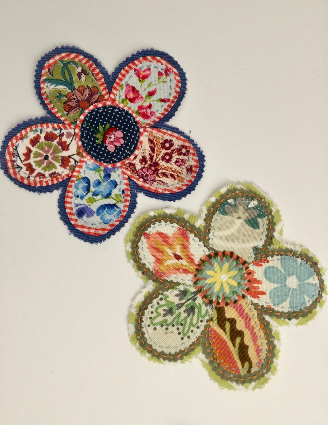 DIY Fabric Flower Patches Kit Includes Assorted Cotton Fabrics, 3 ...