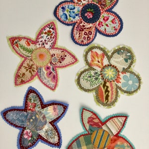 DIY Fabric Flower Patches Kit Includes Assorted Cotton Fabrics, 3 ...