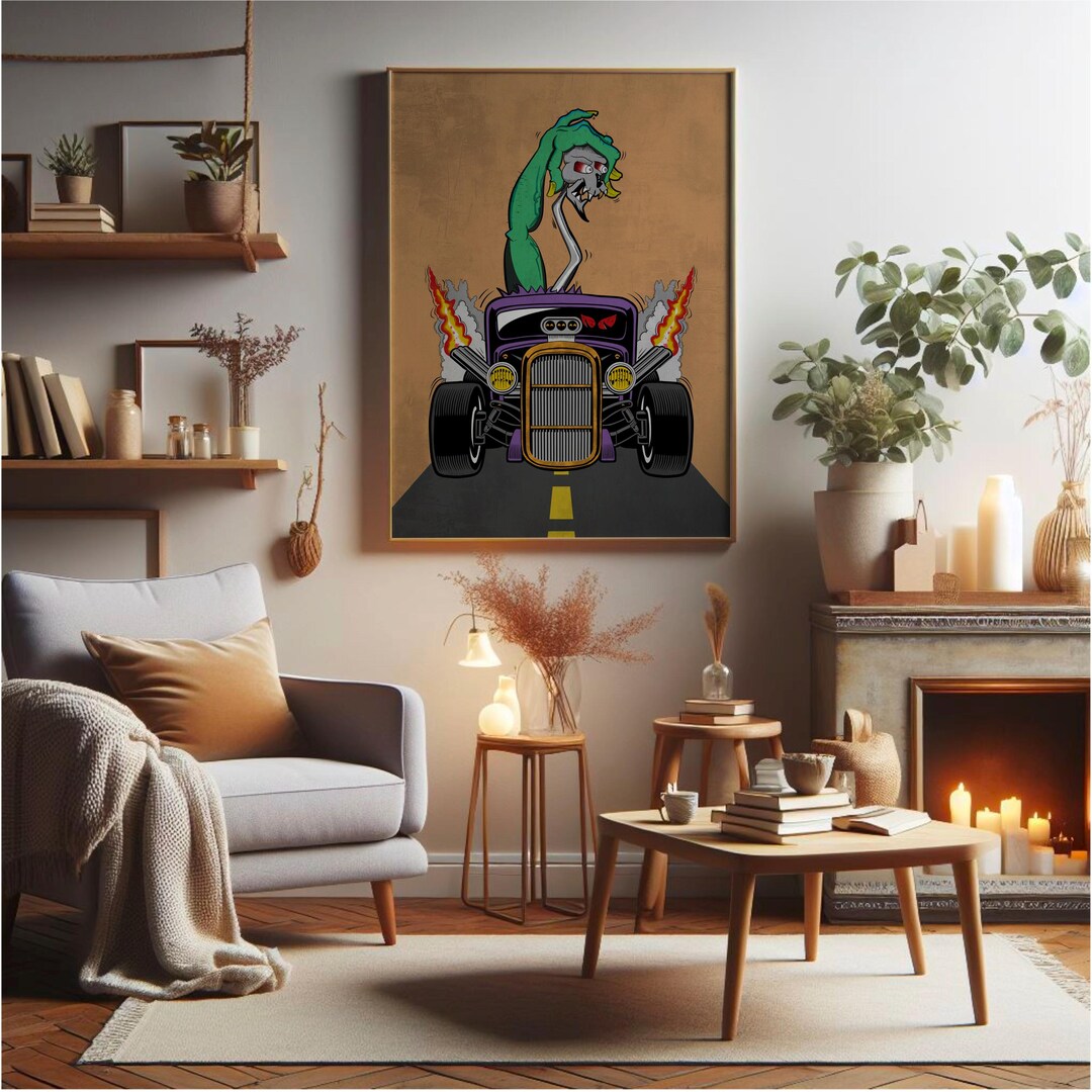 Vertical Poster, Rat Fink Hotrod Art, Matte Print, Wall Decor, Street ...