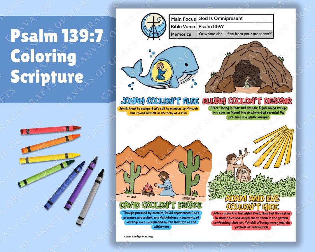 Psalm 139:7 Coloring Page | Bible Stories Activity (PDF Download) - Etsy