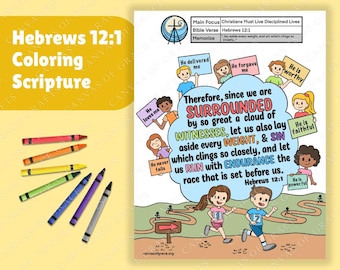 Hebrews 12:1 Coloring Page | Christians Live Disciplined Lives | Bible ...