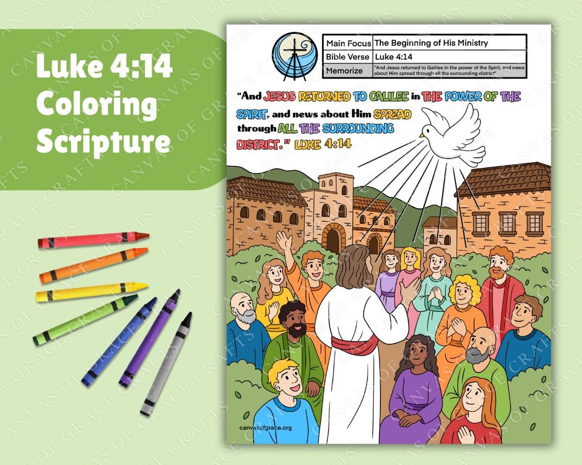 Luke 4:14 Coloring Page | the Beginning of Jesus' Ministry | Bible ...