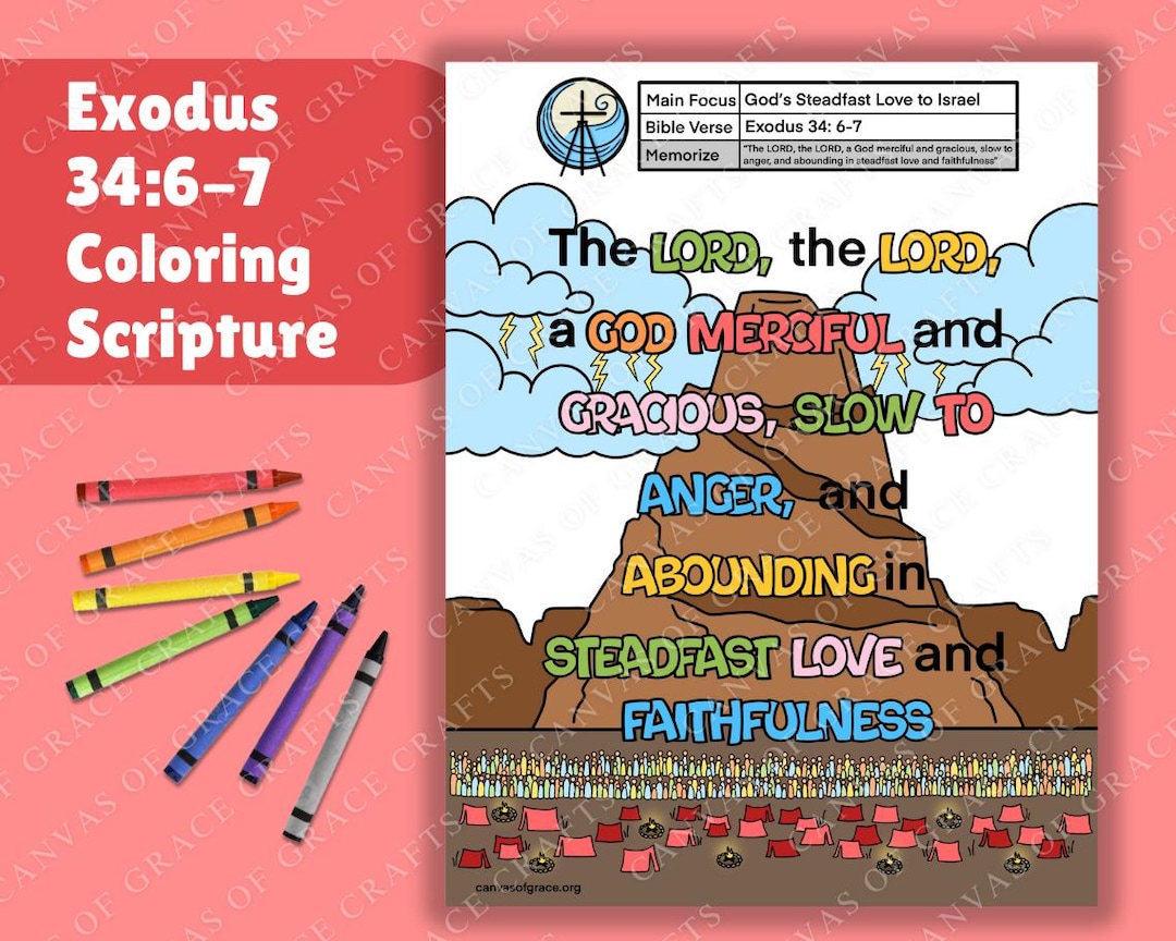 Exodus 34:6-7 Coloring Page | God's Steadfast Love to Israel | Bible ...