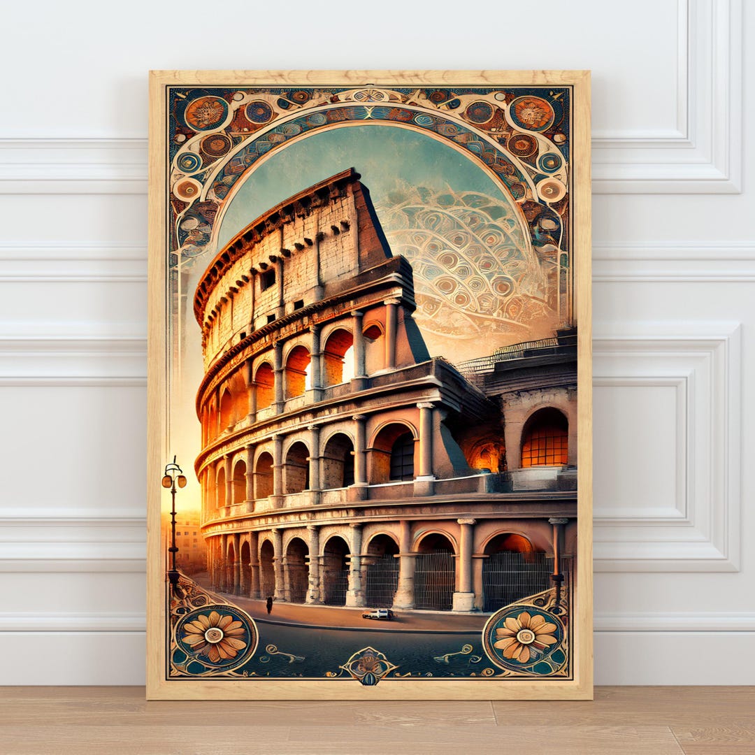 Rome Colosseum – Art Nouveau Digital Print | Ancient Rome Poster ...