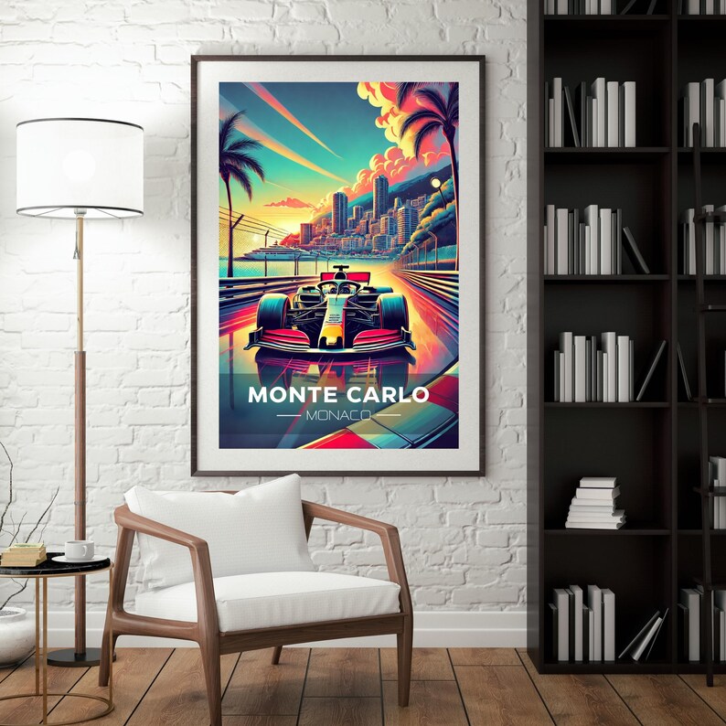 Monte Carlo Formula 1 Art Print – Monaco Grand Prix Poster, Racing Car ...