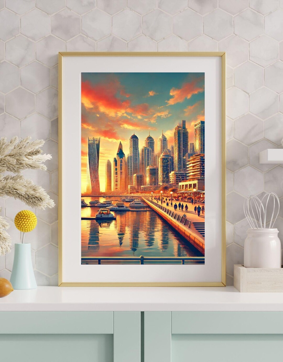 Dubai Print Dubai Illustration Dubai Travel Poster Colorful Digital ...
