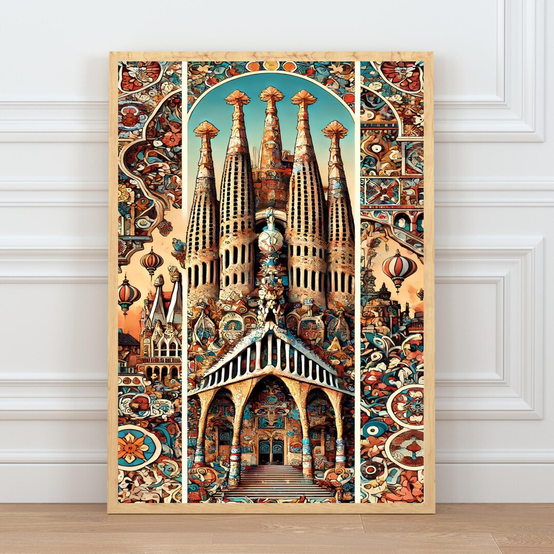 Barcelona Print - Sagrada Familia Art Print Gaudi Art Barcelona Travel ...