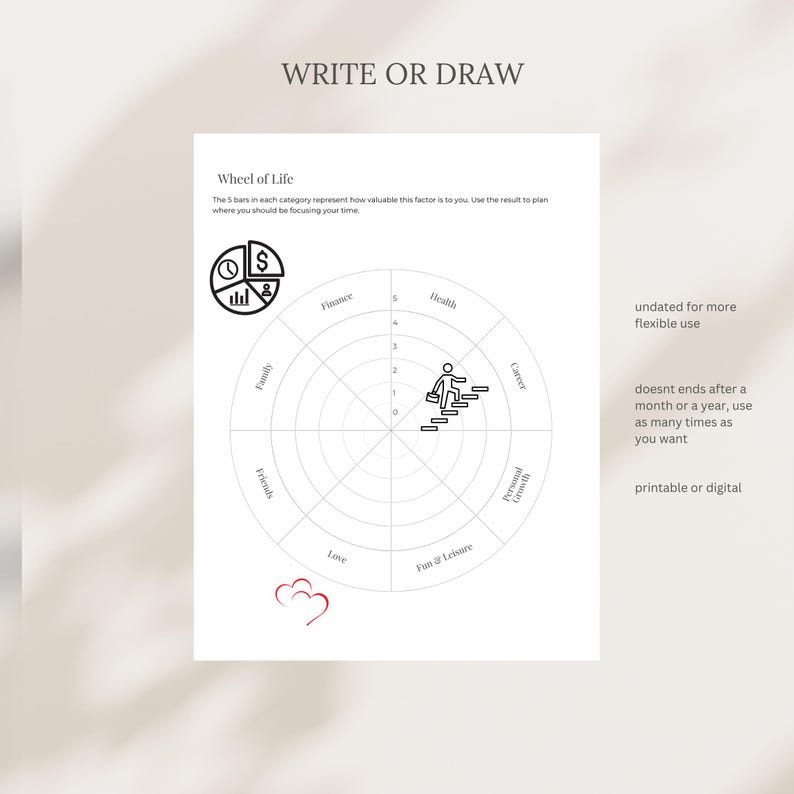 Printable Wheel of Life Template | Life Balance Assessment PDF | Goal ...