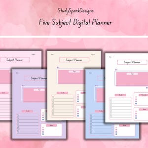 Five Subject Digital Planner - Etsy
