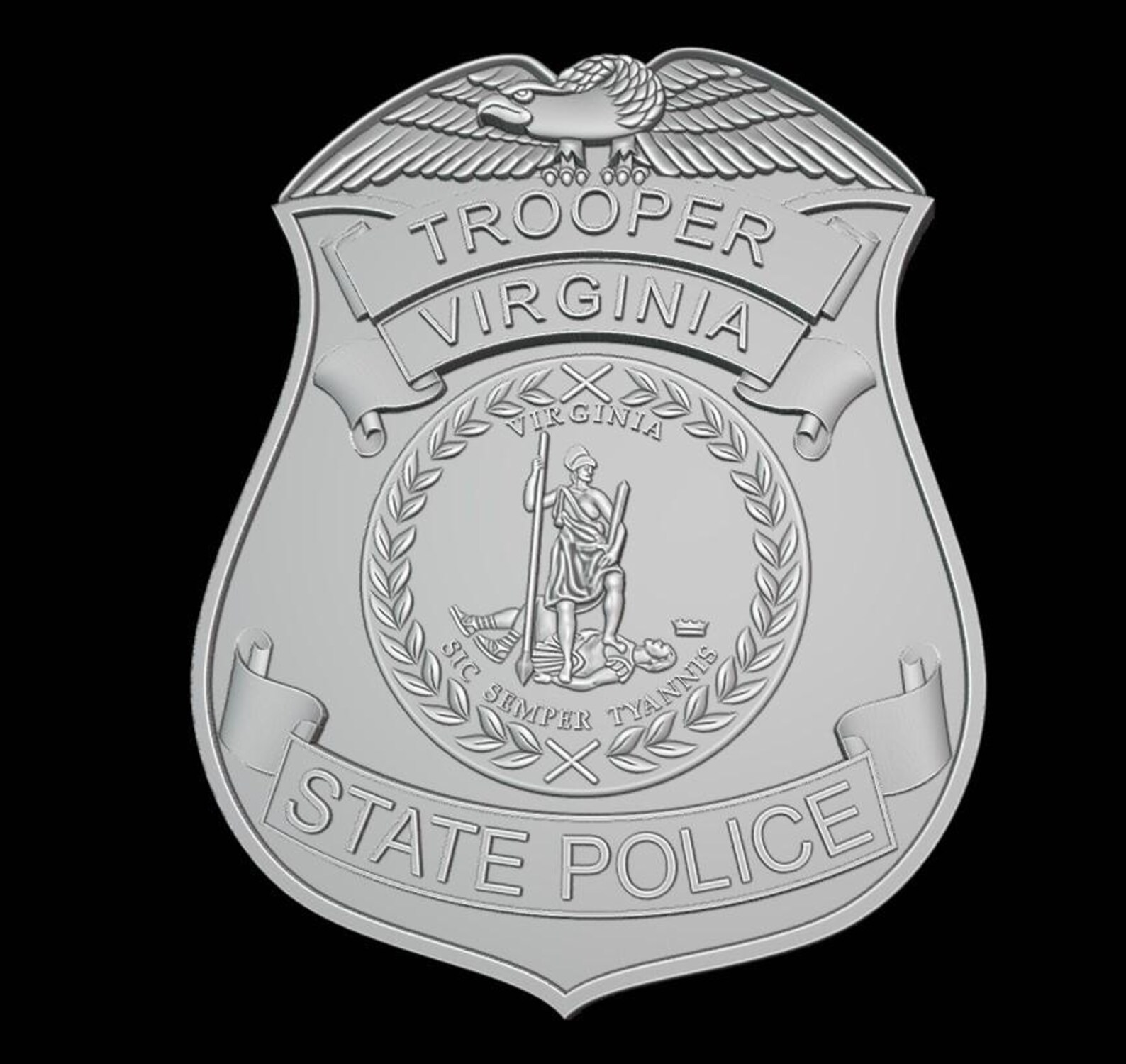 3d STL File for Cnc/3d Printing - Virginia State Police (VSP) Badge ...