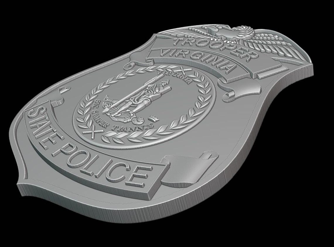 3d STL File for Cnc/3d Printing - Virginia State Police (VSP) Badge ...