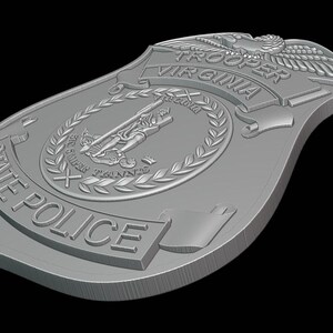 3d STL File for Cnc/3d Printing - Virginia State Police (VSP) Badge ...