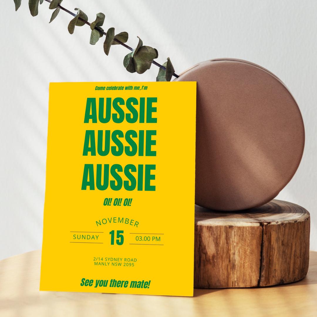 Australian Citizenship Invitation Template: Aussie Celebration Card ...