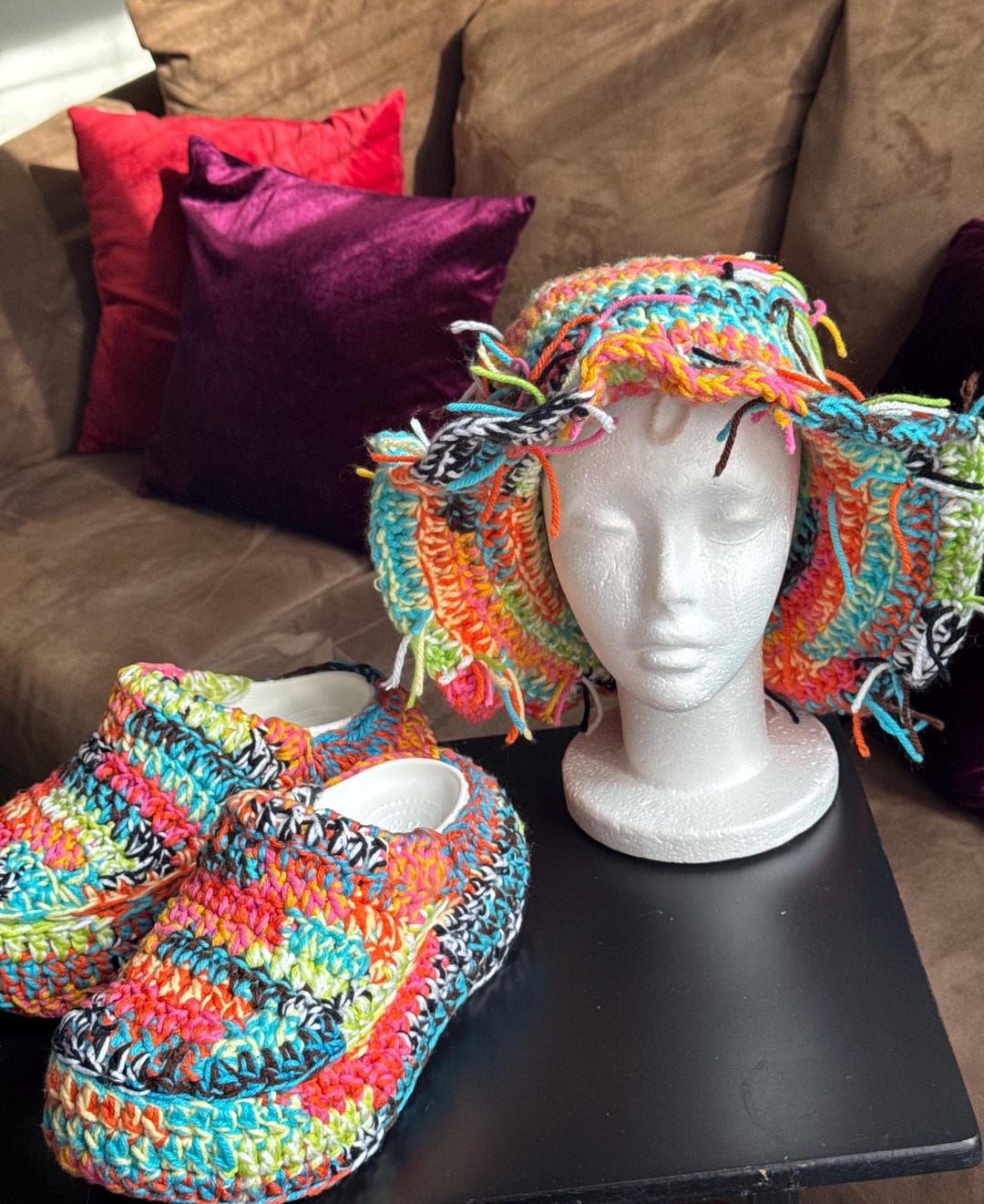 Crochet Platform Clog AND Chunky Hat Set - Etsy