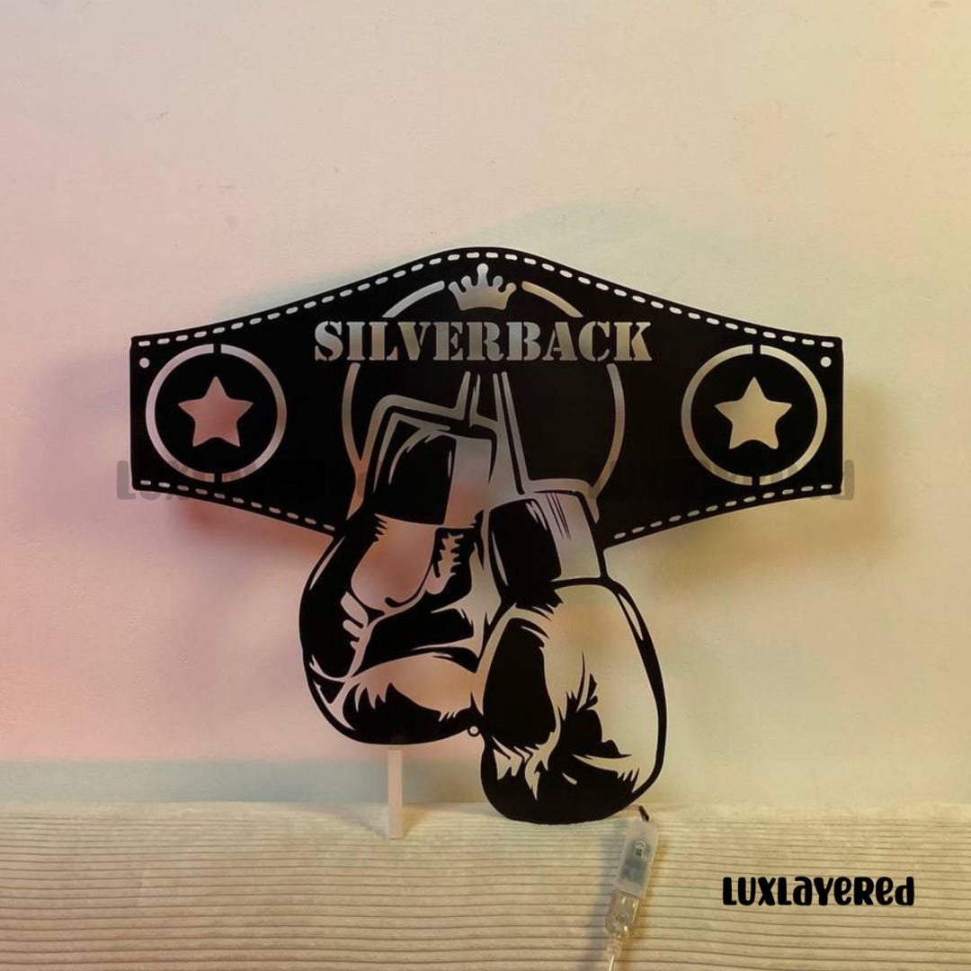Personalized Boxing Gloves Metal Sign, Boxing Led Light, Boxer Name ...