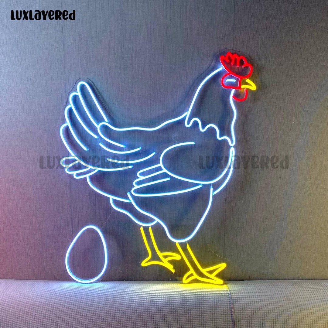 Custom Chicken LED Neon Sign: Farmhouse Kitchen Decor - Etsy