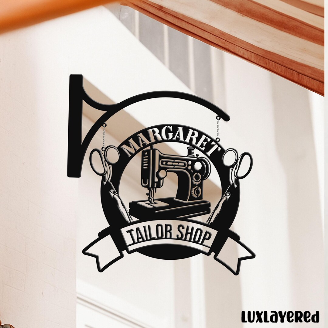 Personalized Tailor Shop Hanging Sign, Custom Outdoor Sign for Tailor ...