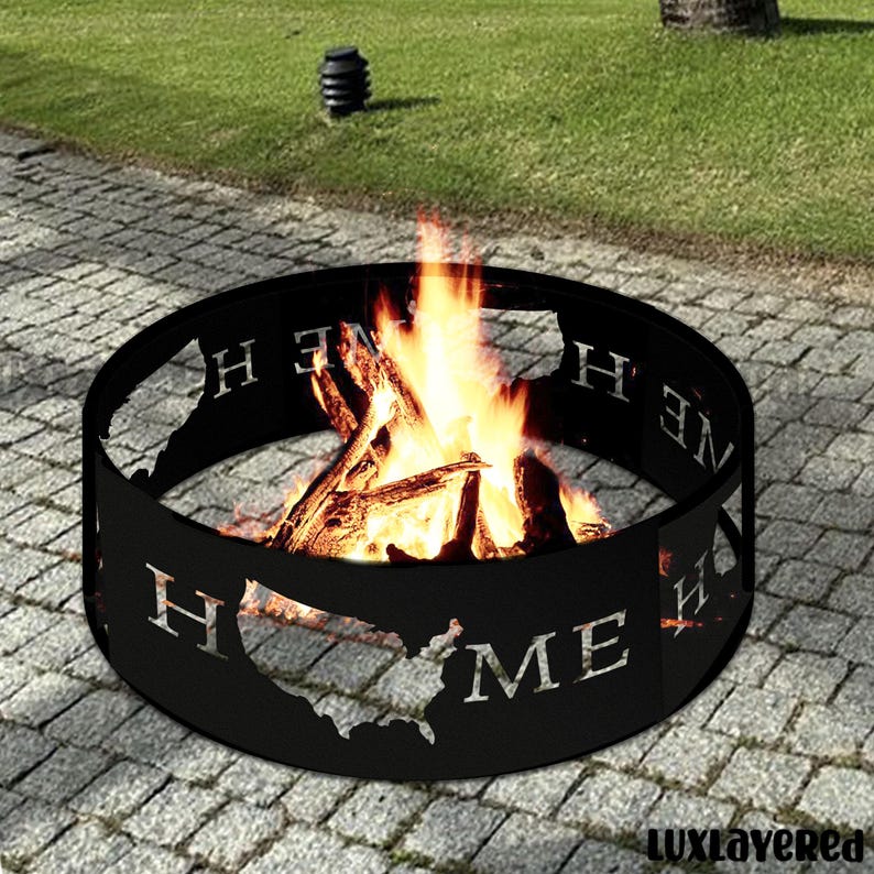 Custom America Map Fire Ring: Stainless Steel Bonfire Pit - Etsy