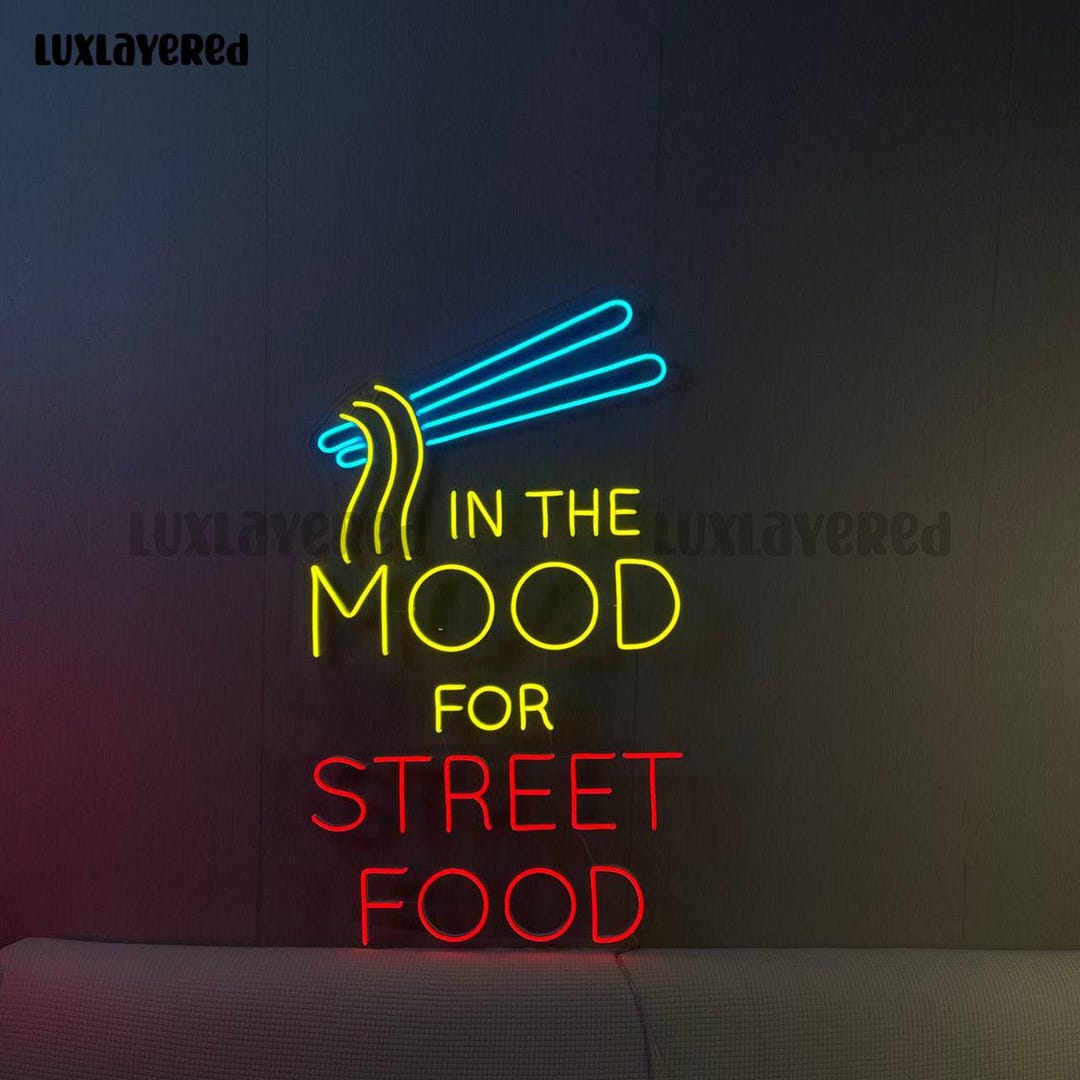 Custom 'street Food' LED Neon Sign: Personalized Light-up Decor - Etsy