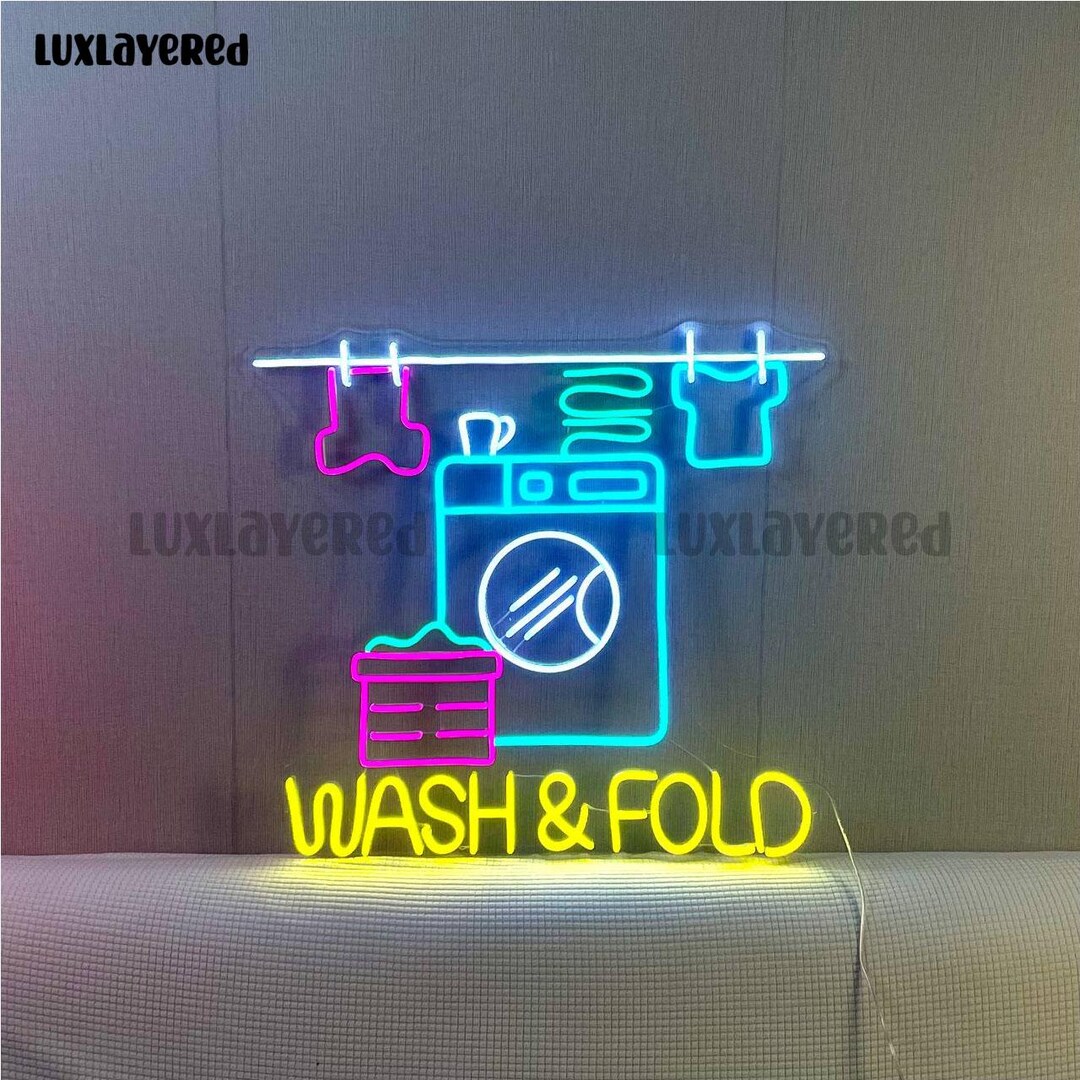 Custom LED Neon Sign: Laundry Room Decor, Personalized Text - Etsy